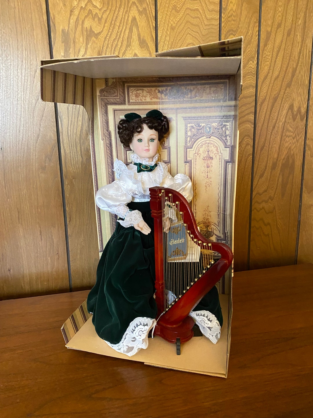 Victorian Symphony Genuine Porcelain Musical Doll With Harp - Etsy