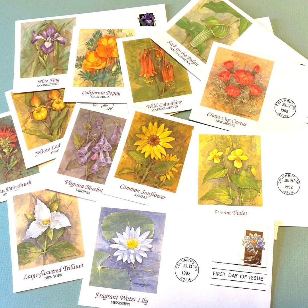 Wildflowers of the 50 States Vintage Stamped Envelopes - Choose by ...