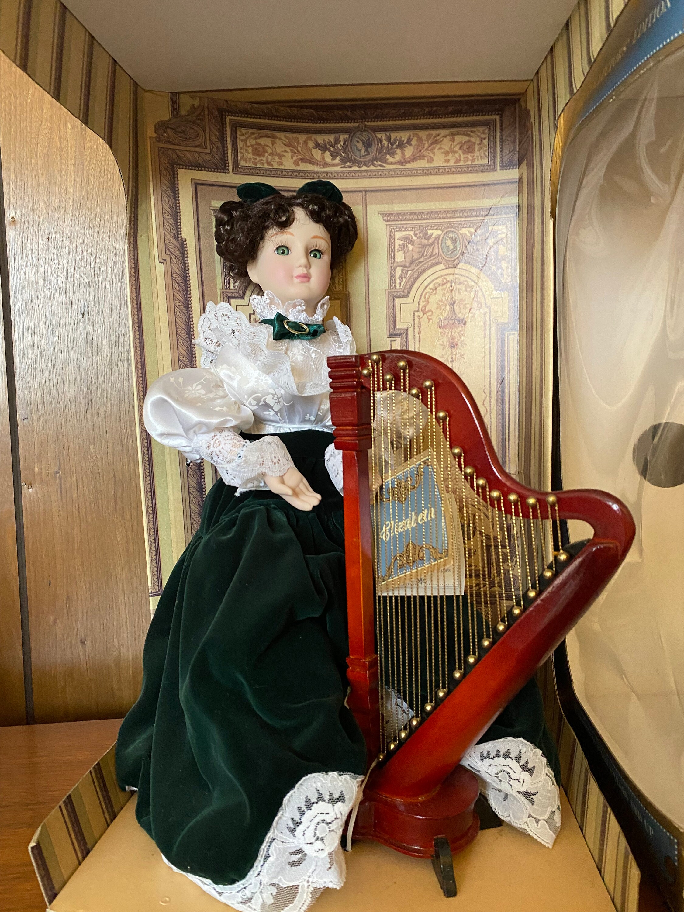 Victorian Symphony Genuine Porcelain Musical Doll With Harp - Etsy