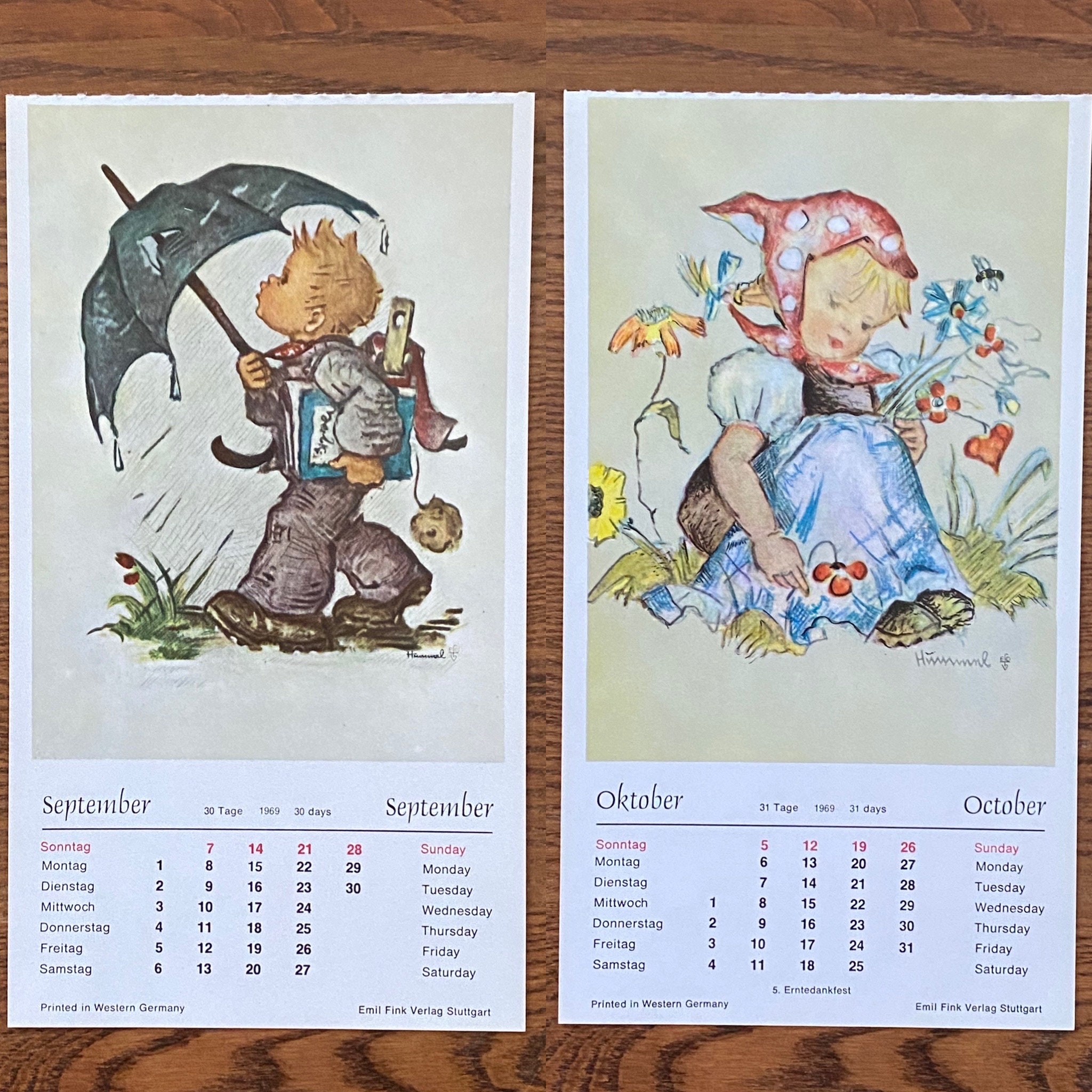 Vintage Hummel Children Postcards From 1969 Calendar - Etsy