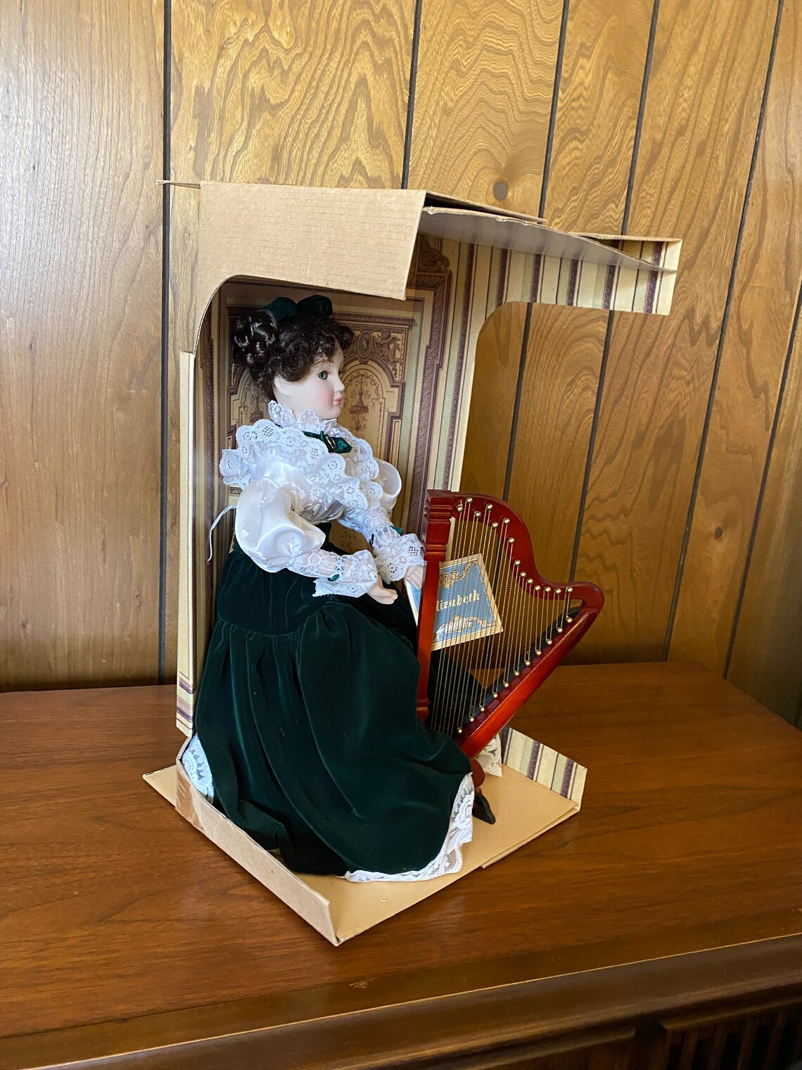 Victorian Symphony Genuine Porcelain Musical Doll With Harp - Etsy