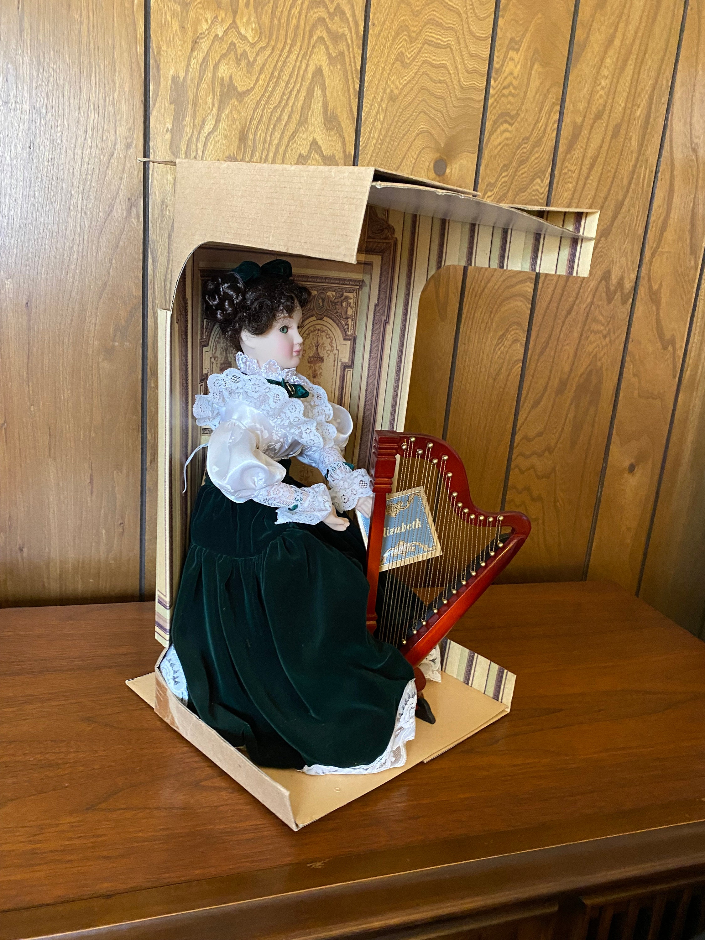 Victorian Symphony Genuine Porcelain Musical Doll With Harp - Etsy
