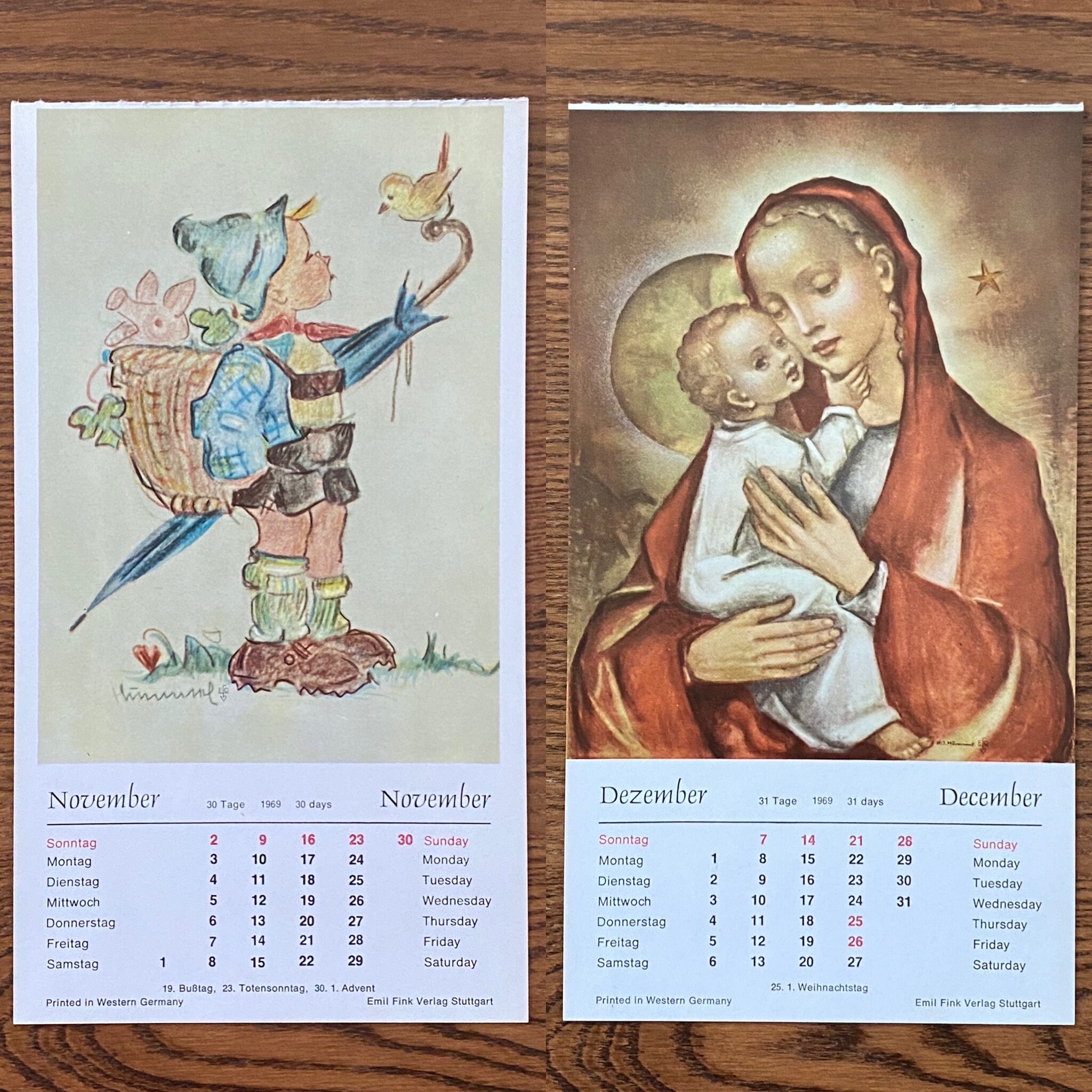 Vintage Hummel Children Postcards From 1969 Calendar - Etsy