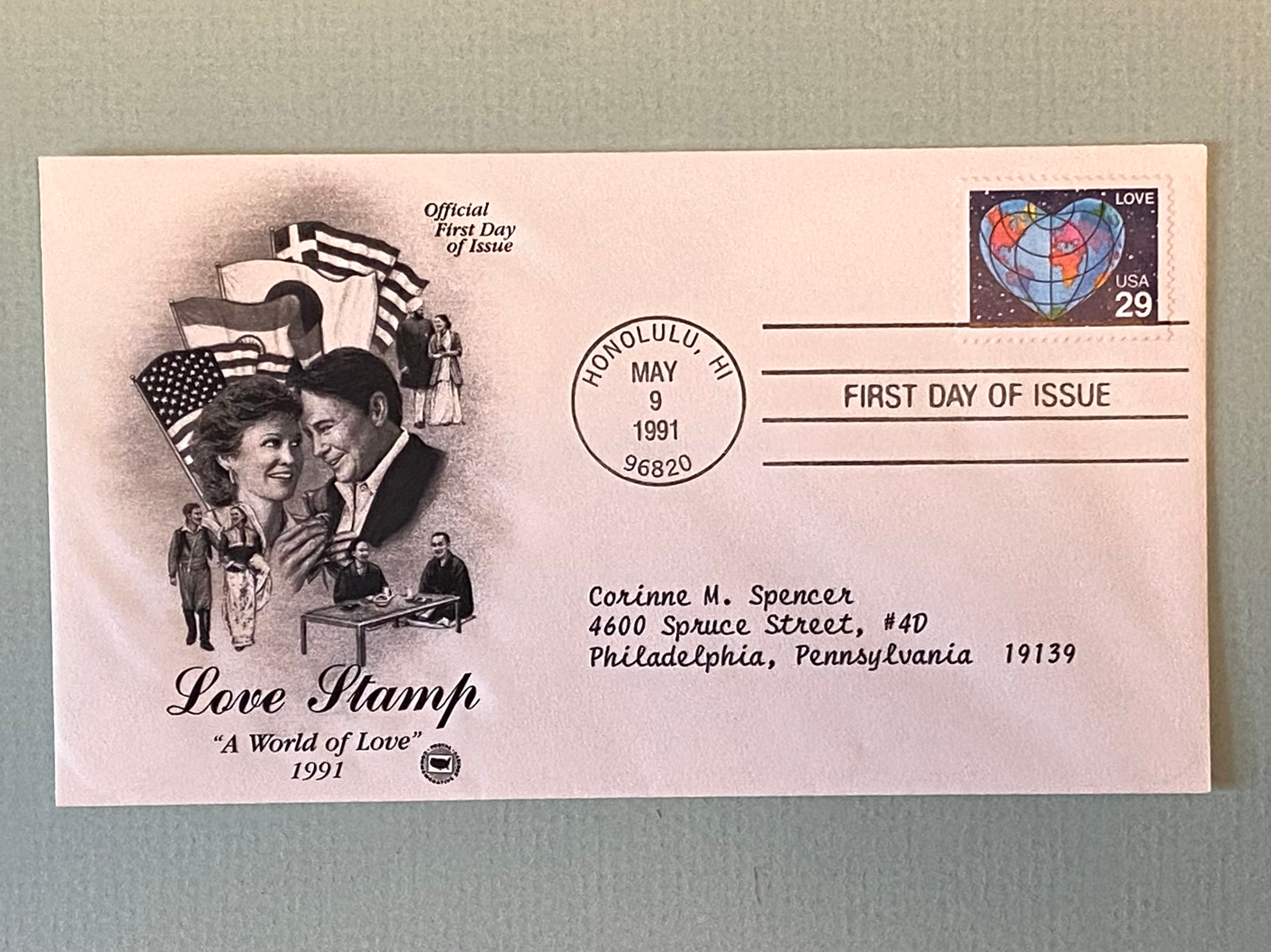 90s LOVE Stamps First Day Covers Stamped Envelopes Set of 5 vintage ...