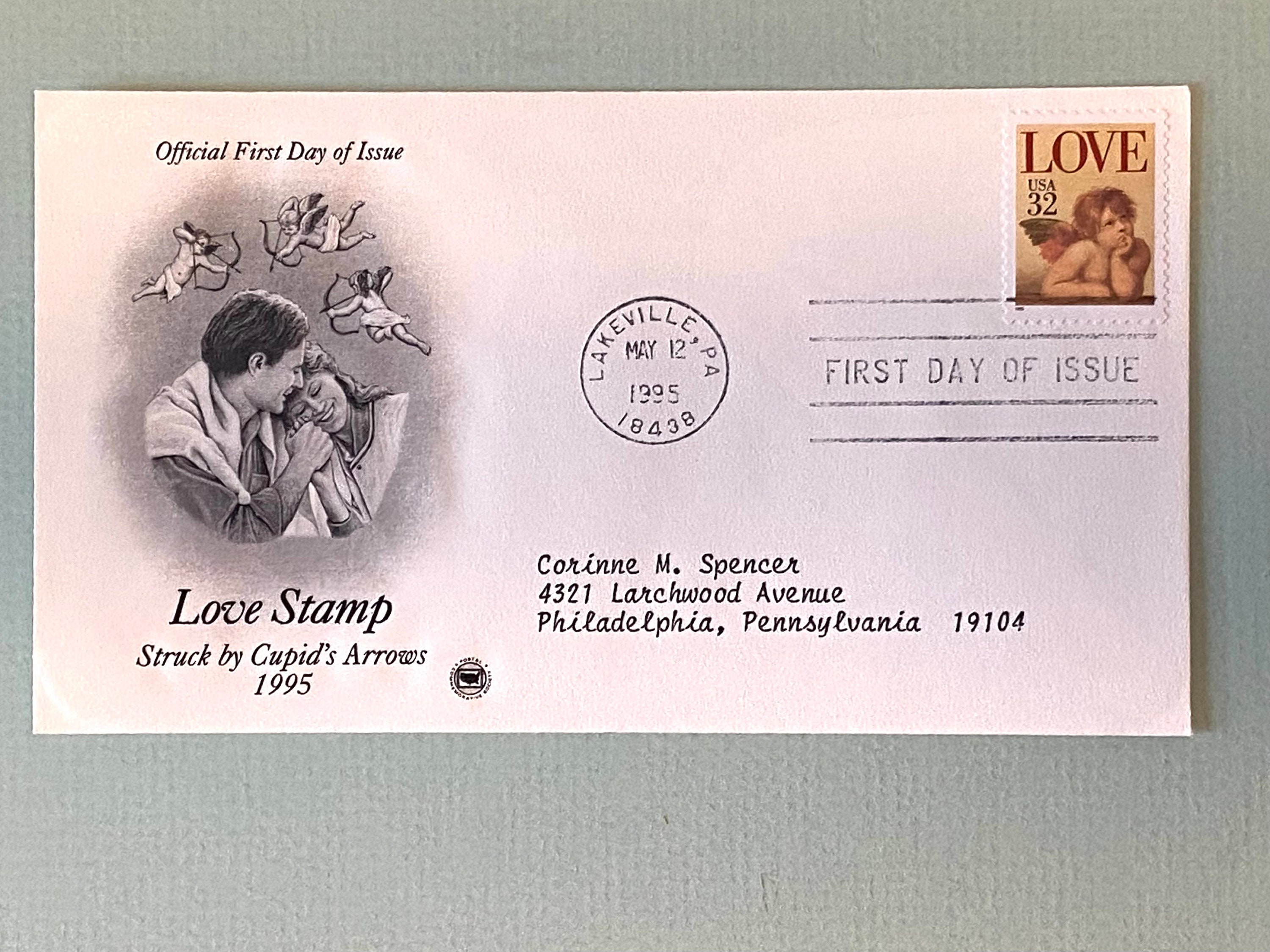 90s LOVE Stamps First Day Covers Stamped Envelopes Set of 5 vintage ...