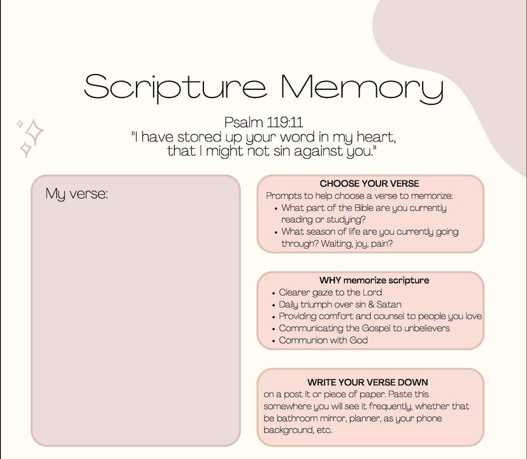 Scripture Memory Printable | Scripture Memory Habit Tracker - Etsy