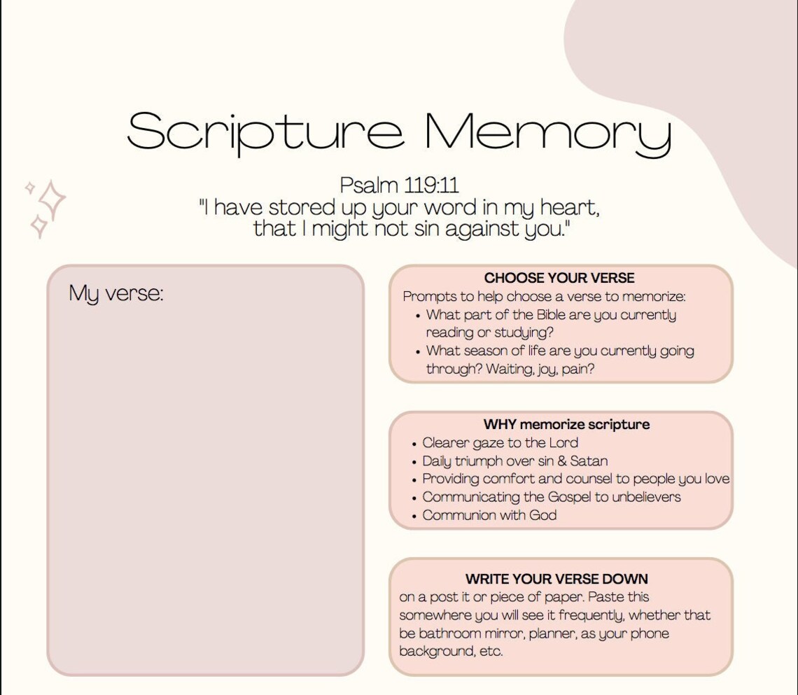 Scripture Memory Printable | Scripture Memory Habit Tracker - Etsy