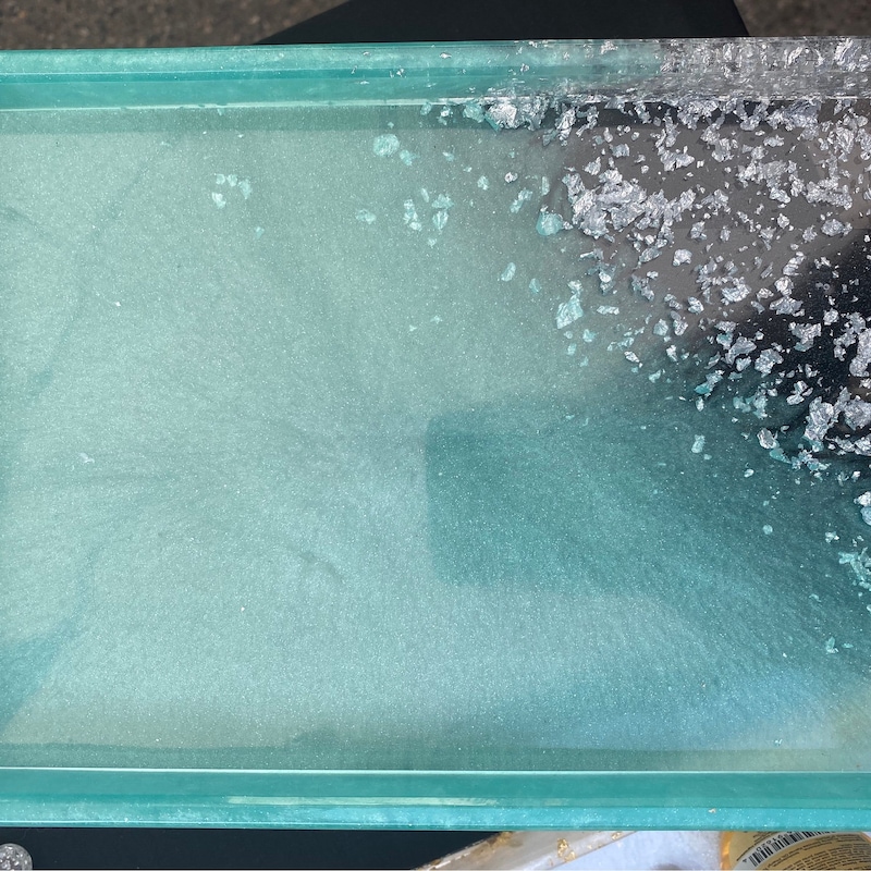 Large Glass Sparkly Tray - Etsy