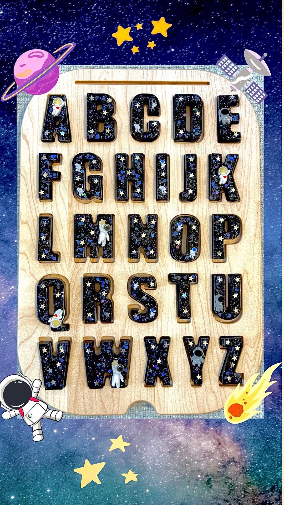 Resin Alphabet Letter Set, Back to School, Resin Letters, Montessori ...