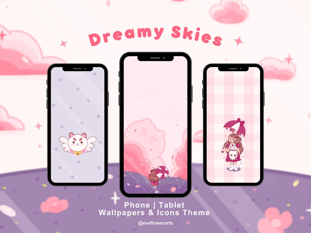 Cute Cat Phone and Tablet Wallpapers & Icons | Dreamy Skies Theme | Ios ...