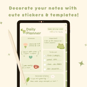Cute Frog Digital Planner | Goodnotes | Notability | Portrait | Monthly ...