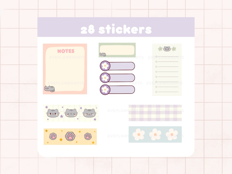 Cute Cat Digital Planner | Goodnotes Notability | Undated Yearly ...