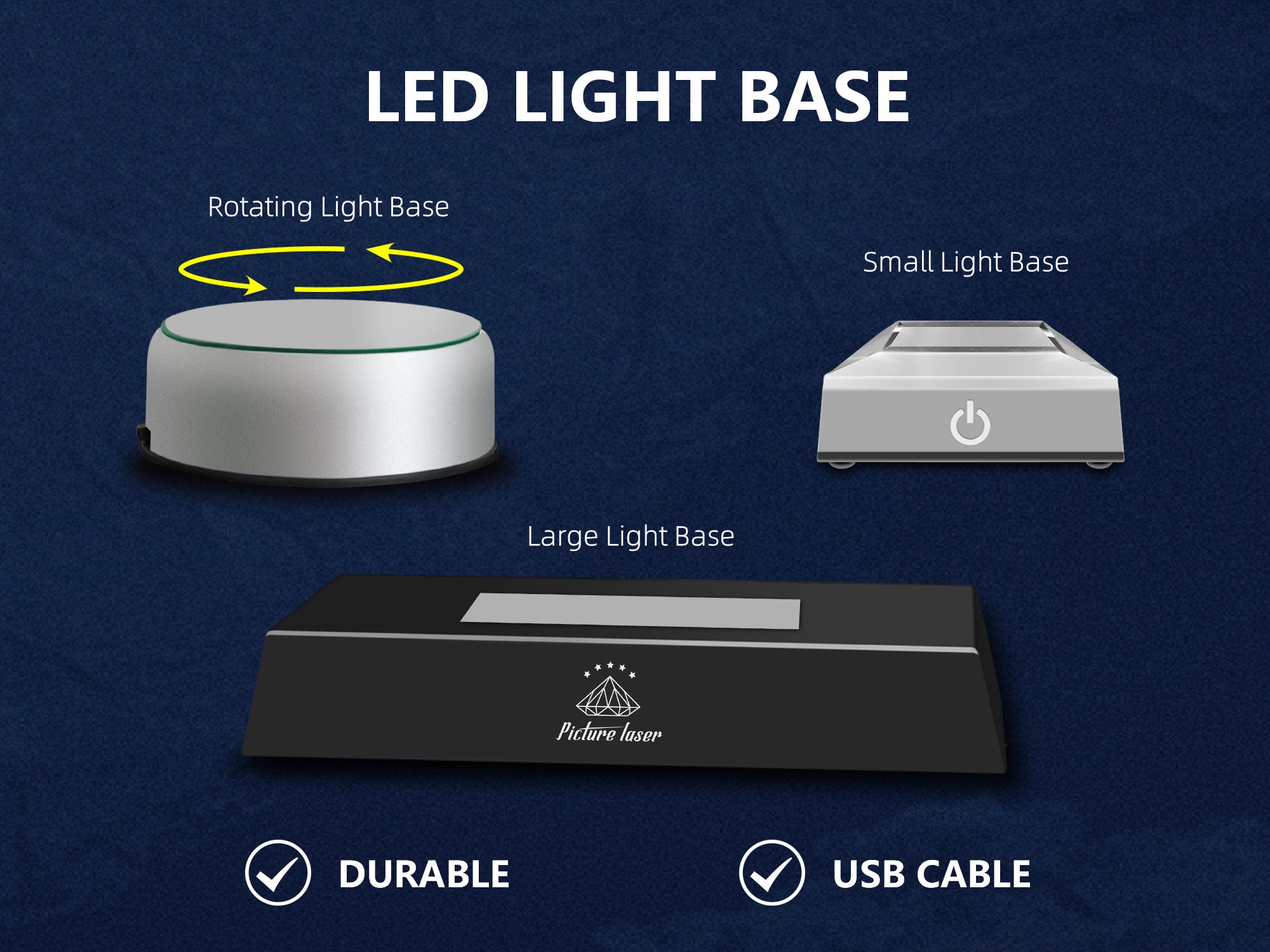 3D Crystal Photo With LED Light Base, Laser Engraved Picture ...