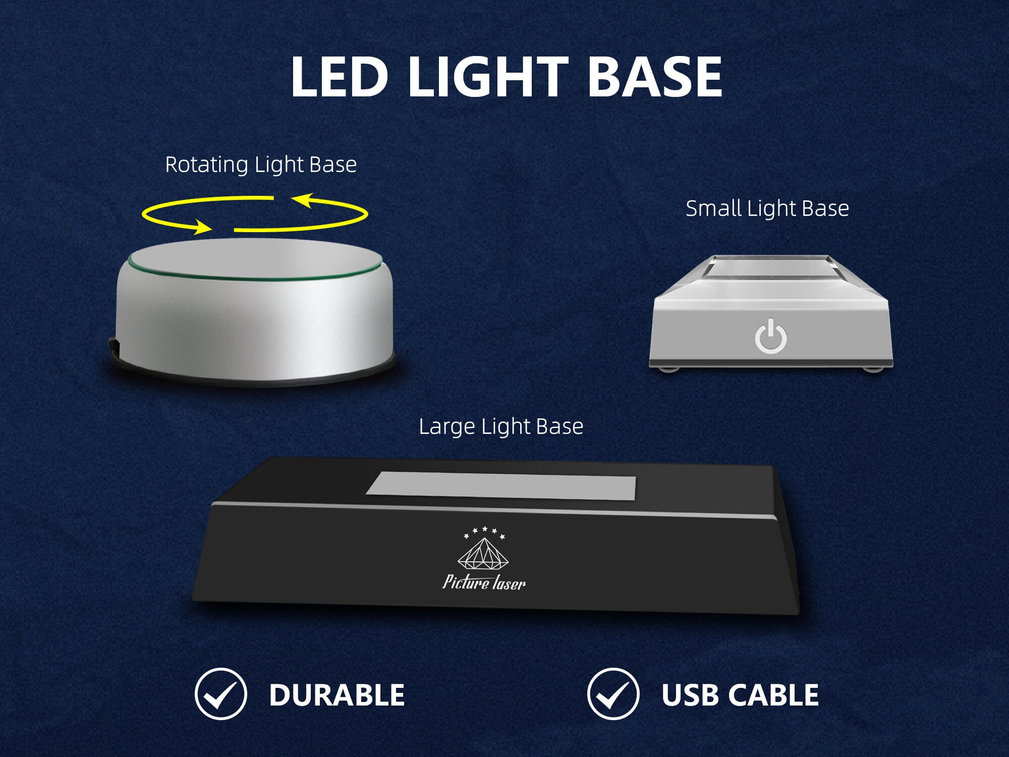 3D Crystal Photo With Light Base, Personalized Gift for Family, Custom ...