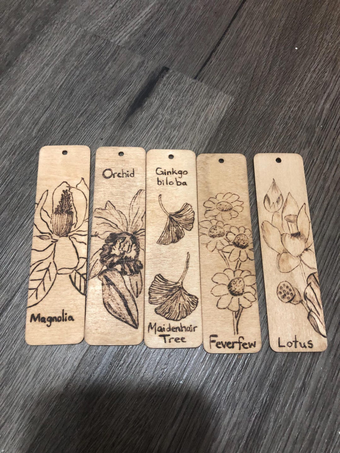 Ginkgo Ginkgo Biloba Maidenhair Tree Bookmark Wooden Woodburned ...