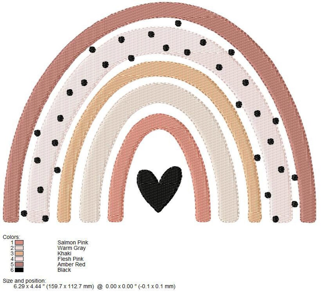 Pretty Rainbow Machine Embroidery Design, Cloud Embroidery Design ...