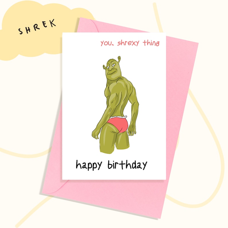 Shrek Meme Funny Card Card for Him Her Birthday Funny - Etsy