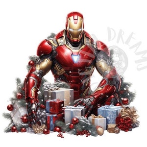 Set of 6 Iron Man Christmas Digital Images for Printing, T-shirts ...