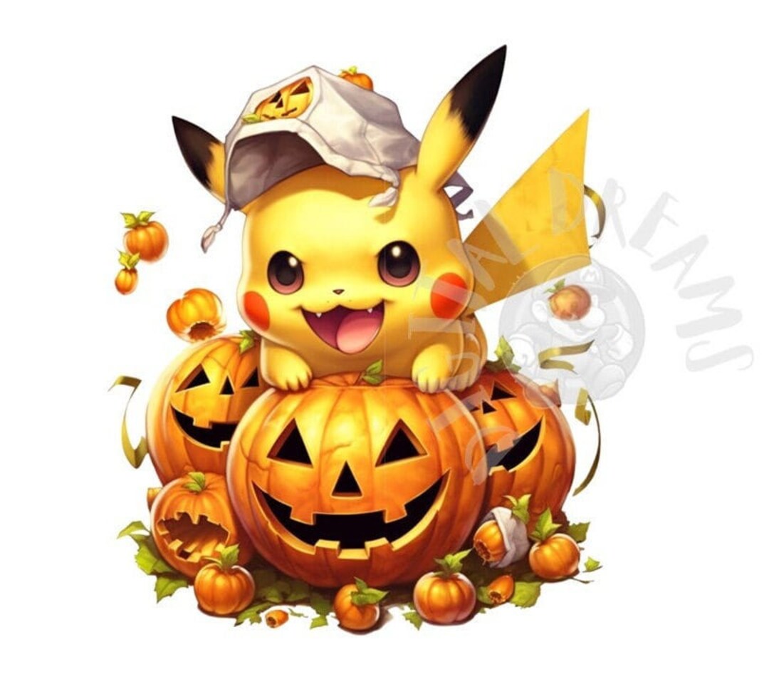 Halloween Pikachu Digital Images, Set of 8, Spooky Pokemon ...