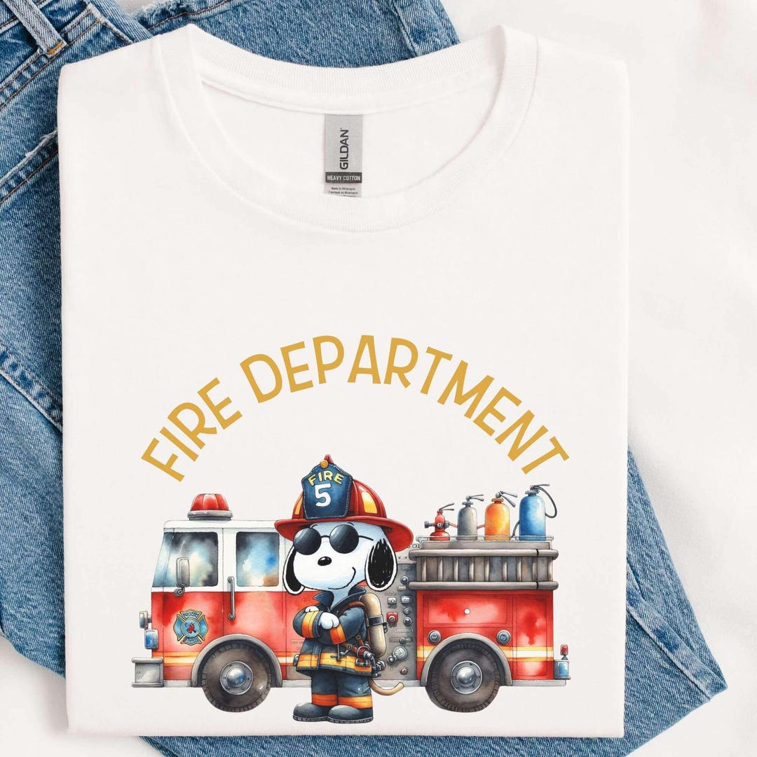Snoopy Fire Department Shirt, Snoopy Firefighter Shirt, Firefighter ...