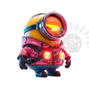 Set of 8 Minions Neon Digital Images for Printing, T-shirts, Posters ...