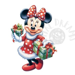 Set of 8 Christmas Minnie Mouse Digital Images for Printing, T-shirts ...