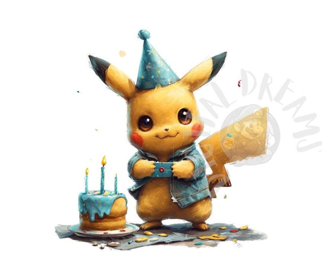 Set of 8 Pikachu Birthday Digital Images for Printing, T-shirts ...