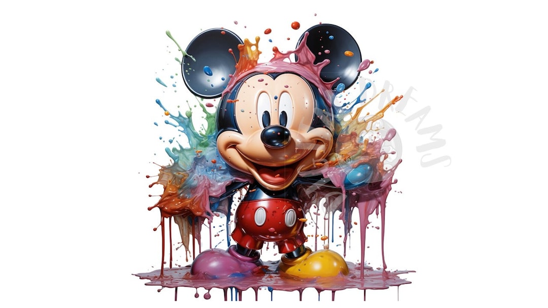 Set of 7 Realistic Mickey Mouse Digital Images With Color Splash for T ...