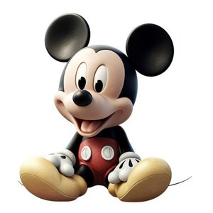 Set of 9 Ultra-realistic Mickey Mouse Digital Images for Printing, T ...