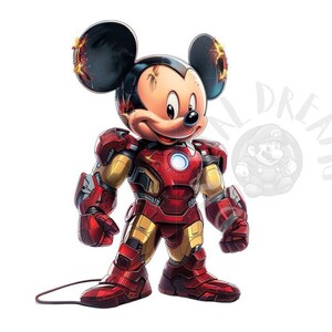 Set of 8 Mickey Mouse Iron Man Digital Images for Printing, T-shirts ...