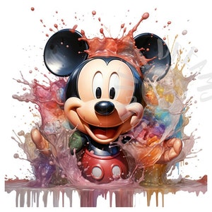 Set of 7 Realistic Mickey Mouse Digital Images With Color Splash for T ...