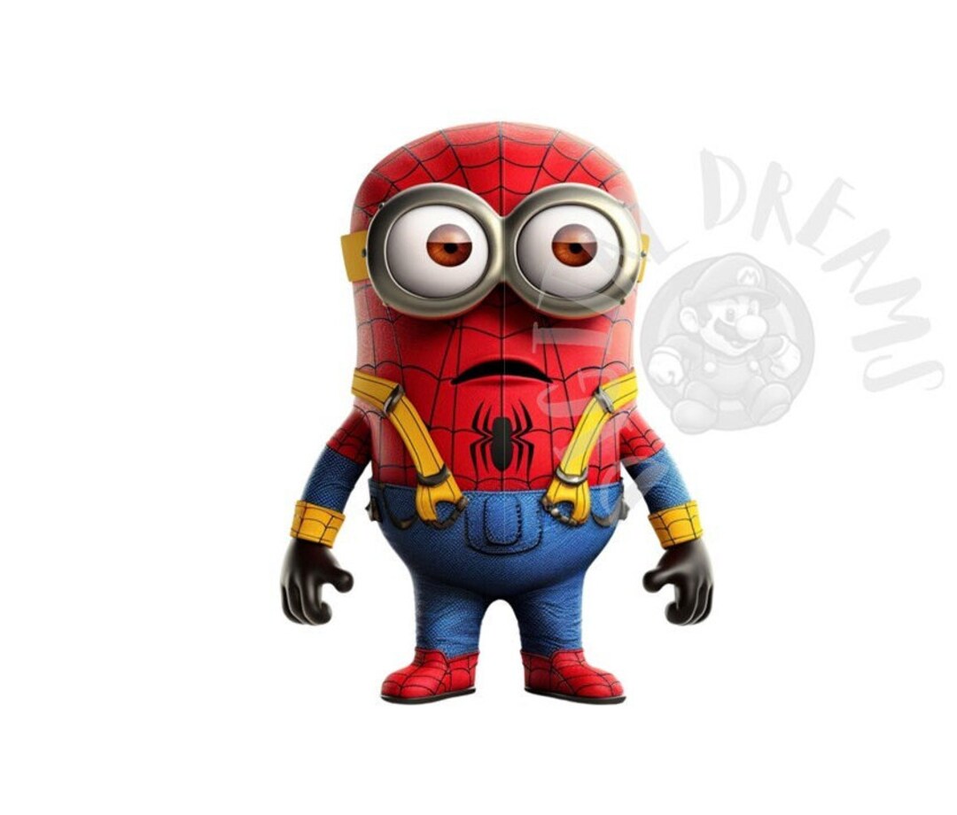 Set of 8 Minions Spider-man Digital Images for Printing T-shirts ...