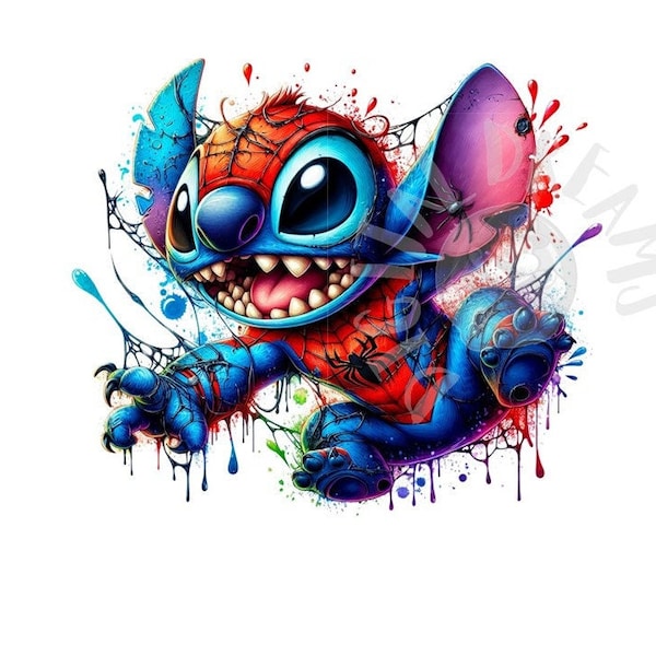 Stitch and Spiderman Svg - Etsy