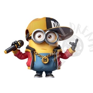 Set of 8 Minions Rapper Digital Images for Printing, T-shirts, Posters ...