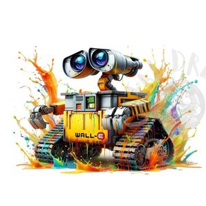 Set of 8 Wall-e Splash Digital Images for Printing, T-shirts, Posters ...