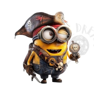 Set of 8 Minions Pirate Digital Images for Printing, T-shirts, Posters ...