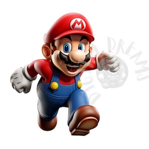 Set of 8 Realistic Super Mario Digital Images for Printing, T-shirts ...