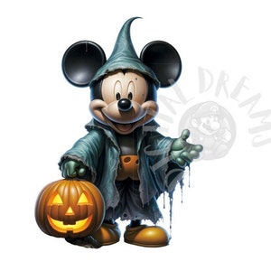 Set of 8 Realistic Mickey Mouse Halloween Digital Images for T-shirts ...