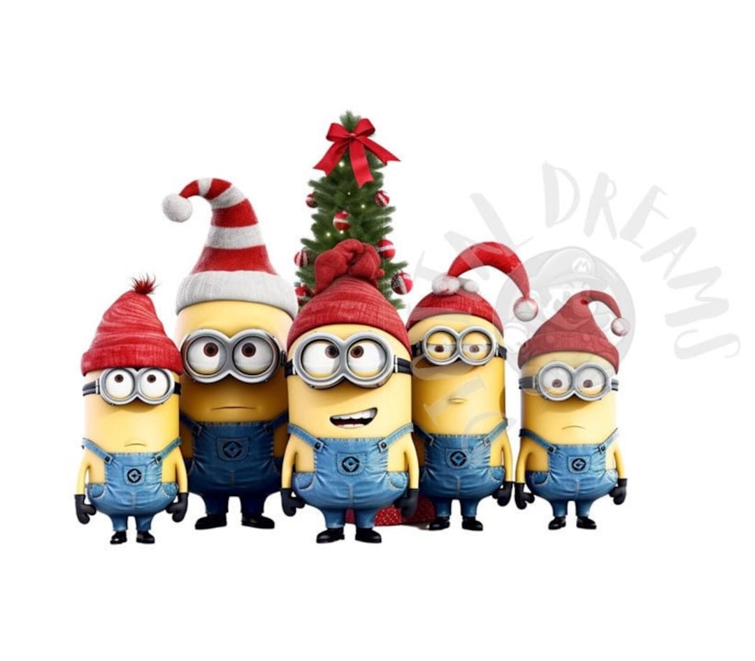 Set of 8 Christmas Minions Digital Images Joyful Holiday Designs for ...
