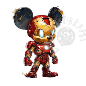 Set of 8 Mickey Mouse Iron Man Digital Images for Printing, T-shirts ...