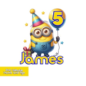 2 Editable Minions PNG High Quality, Minions Birthday PNG, Editable ...