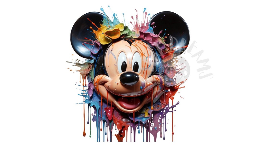 Set of 7 Realistic Mickey Mouse Digital Images With Color Splash for T ...