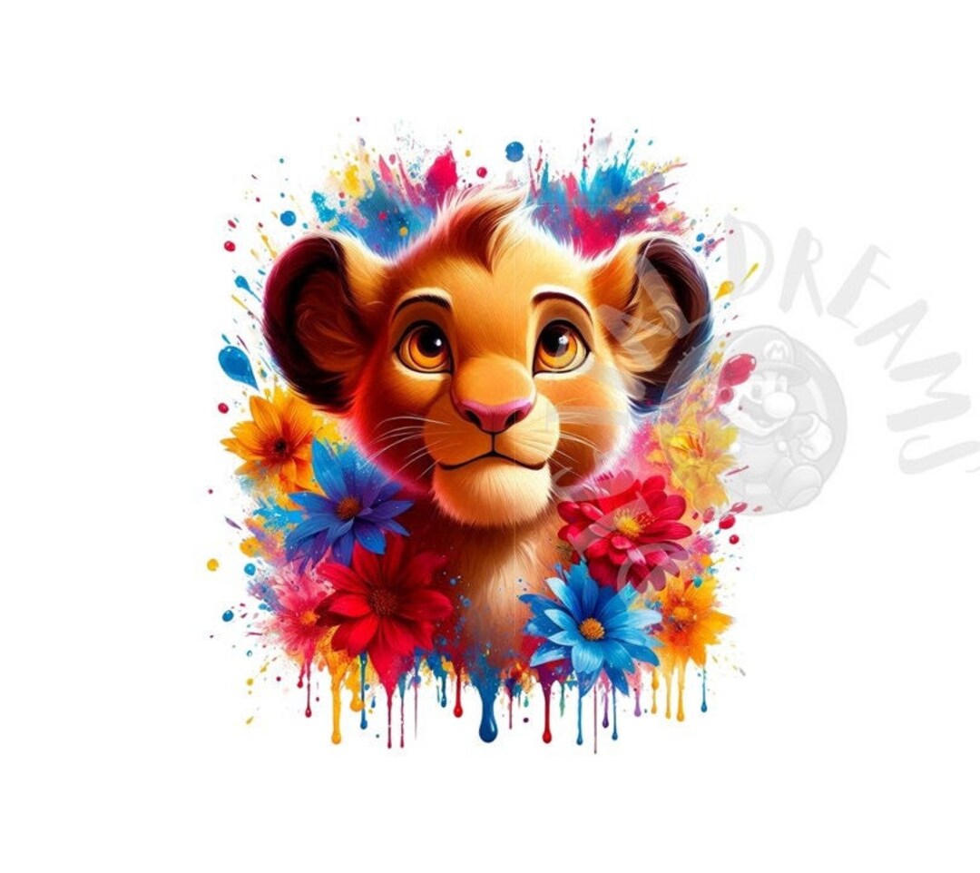 Set of 8 SIMBA PNG Digital Images for Printing, T-shirts, Posters, and ...