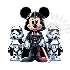 Set of 8 Mickey Darth Vader PNG Digital Images for Printing, T-Shirts ...