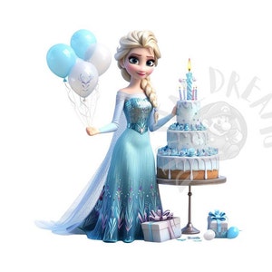 Set of 8 Elsa Happy Birthday Images for Printing, T-Shirts, Posters and ...