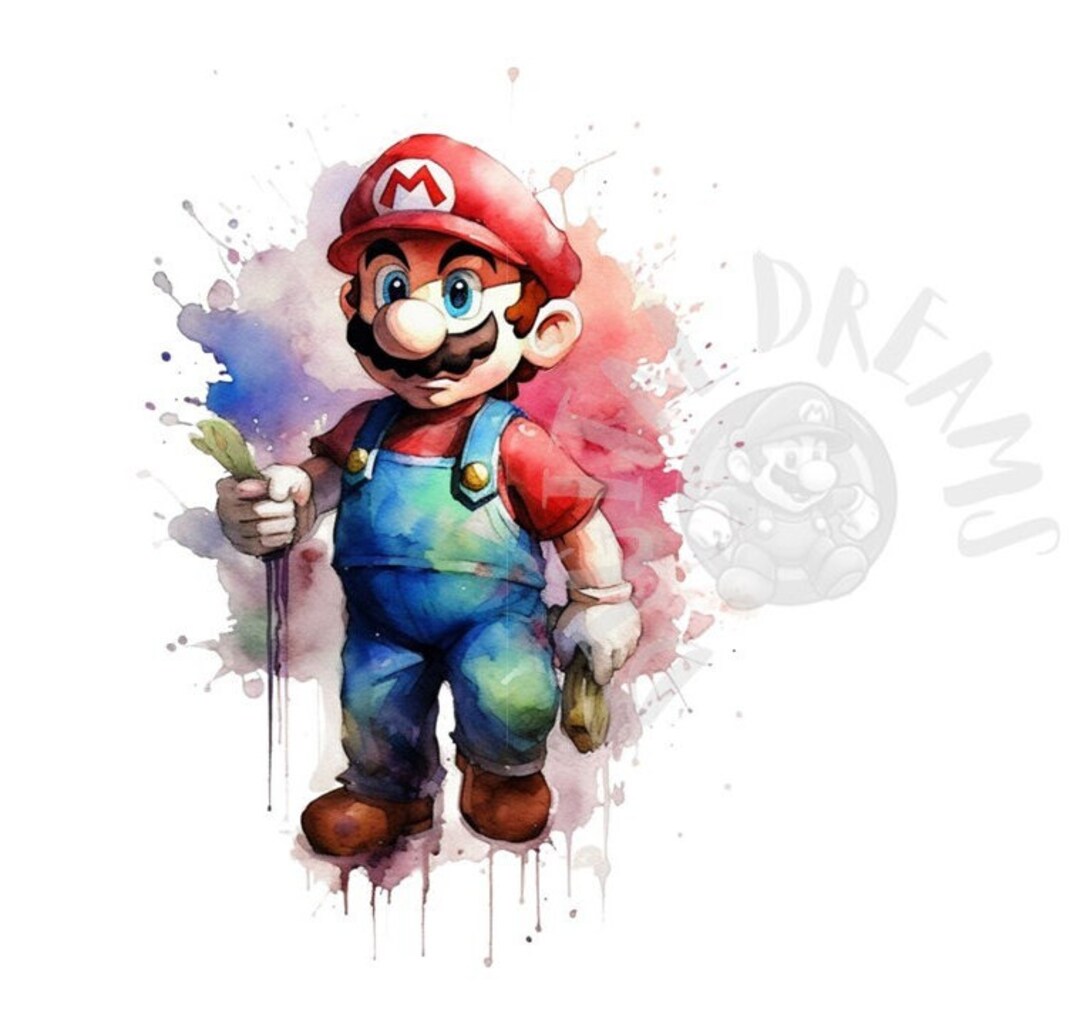 Set of 10 Watercolor Mario Bros Art Prints Perfect for - Etsy