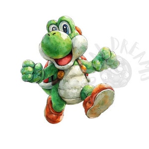 Set of 8 Yoshi Watercolor, Images for Printing, Wall Art, T-shirts ...