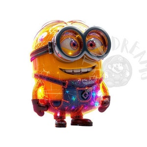 Set of 8 Minions Neon Digital Images for Printing, T-shirts, Posters ...