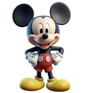 Set of 9 Ultra-realistic Mickey Mouse Digital Images for Printing, T ...