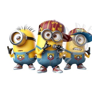 Set of 8 Minions Rapper Digital Images for Printing, T-shirts, Posters ...